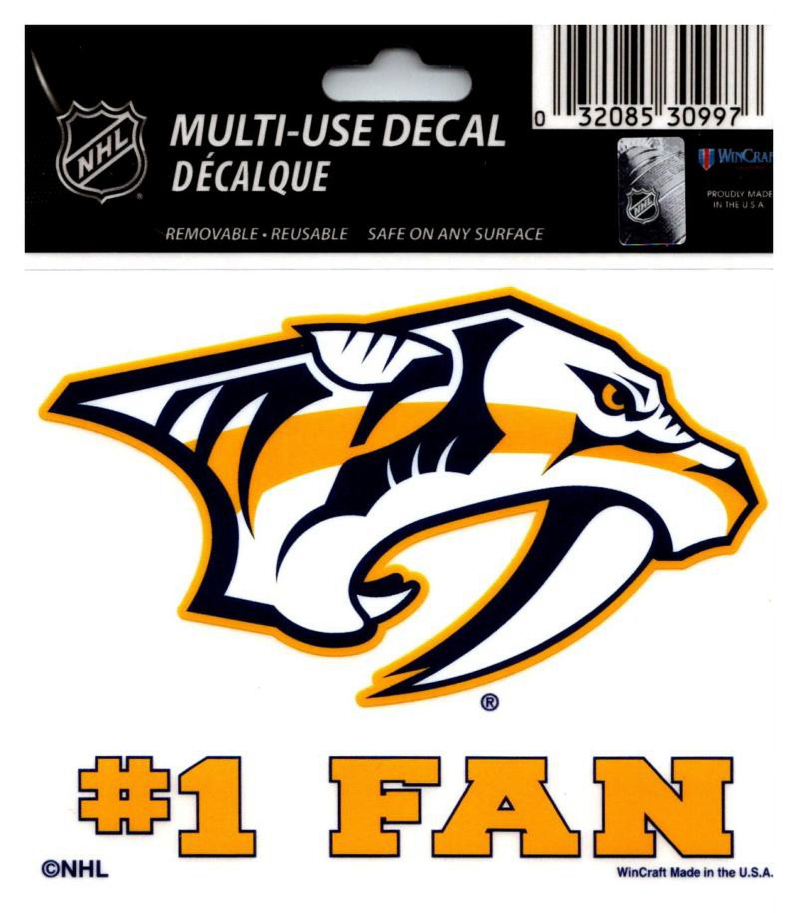 Nashville Predators #1 Fan Coloured Decal Sticker 3"x4" Licensed ...