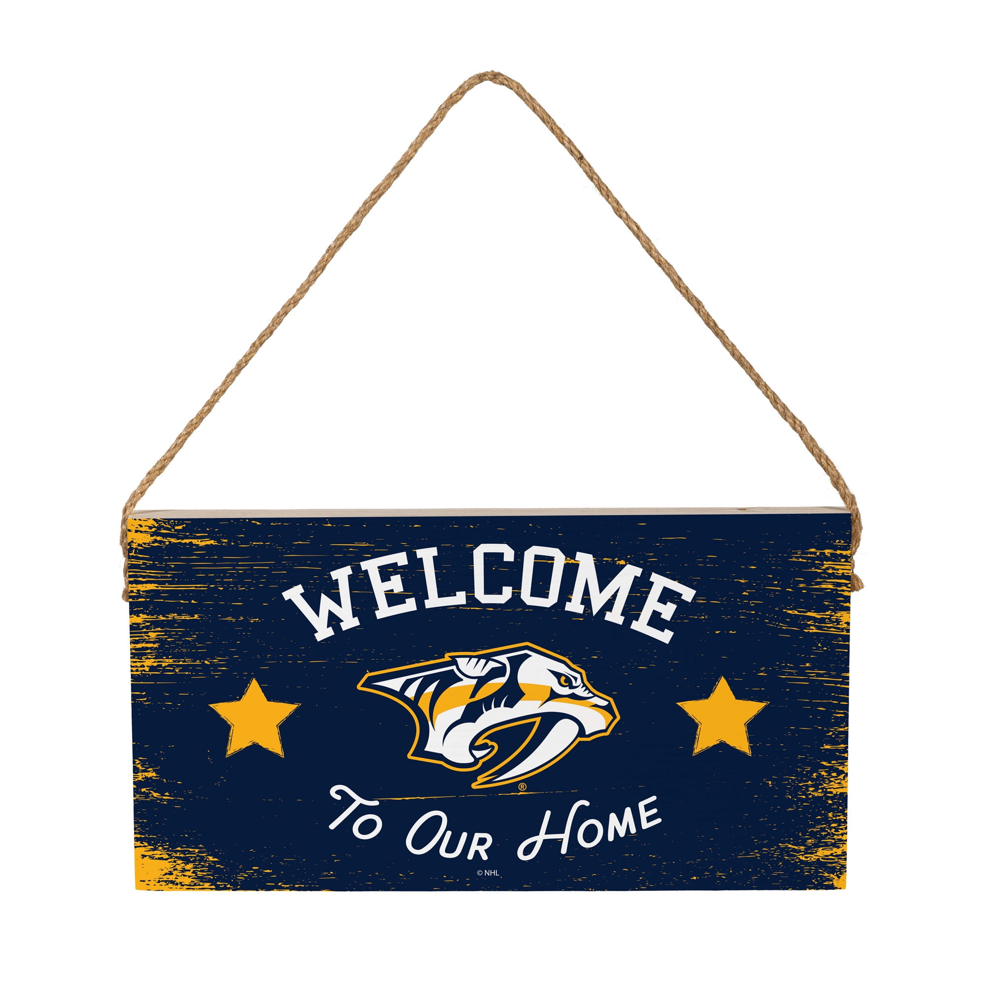 Nashville Predators 6" x 11" Welcome Home Wood Wall Sign with Rope ...