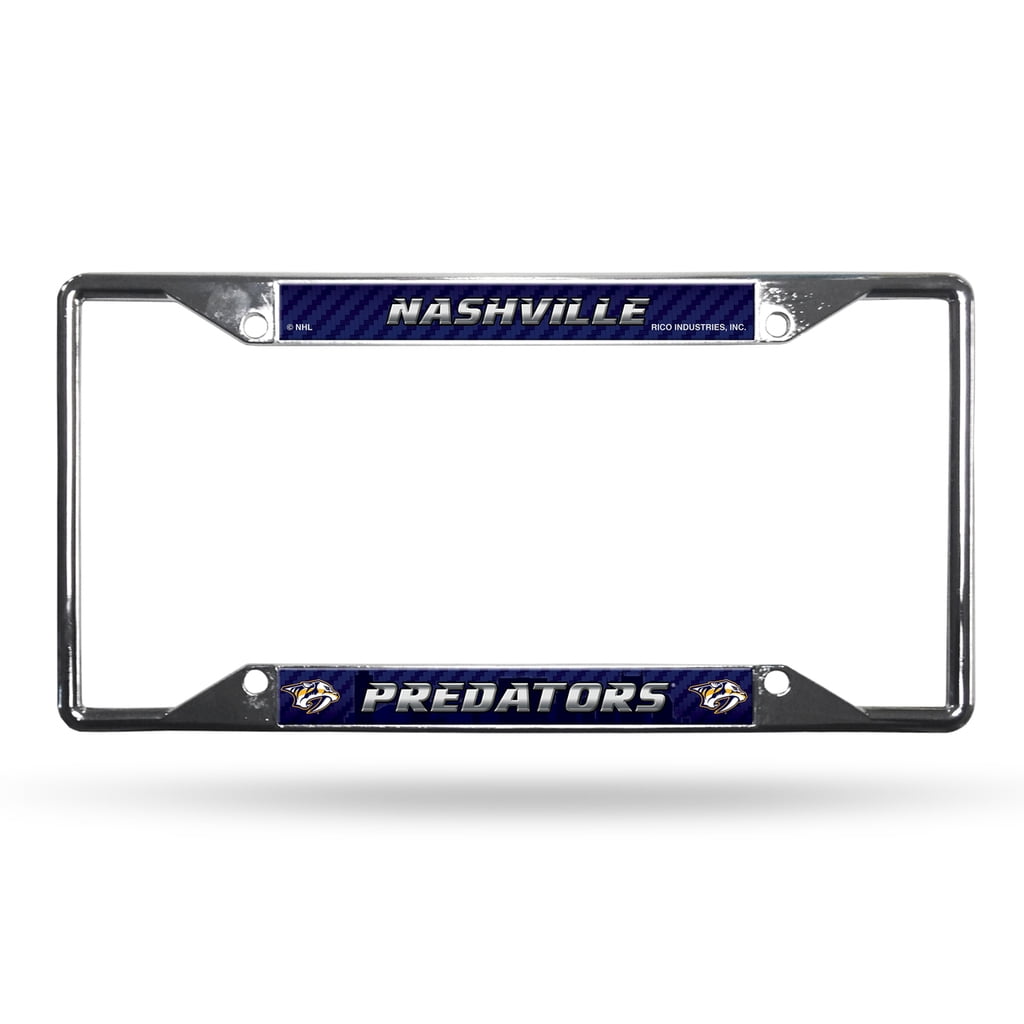 Nashville Predators License Plate Frame Chrome EZ View - Walmart.com