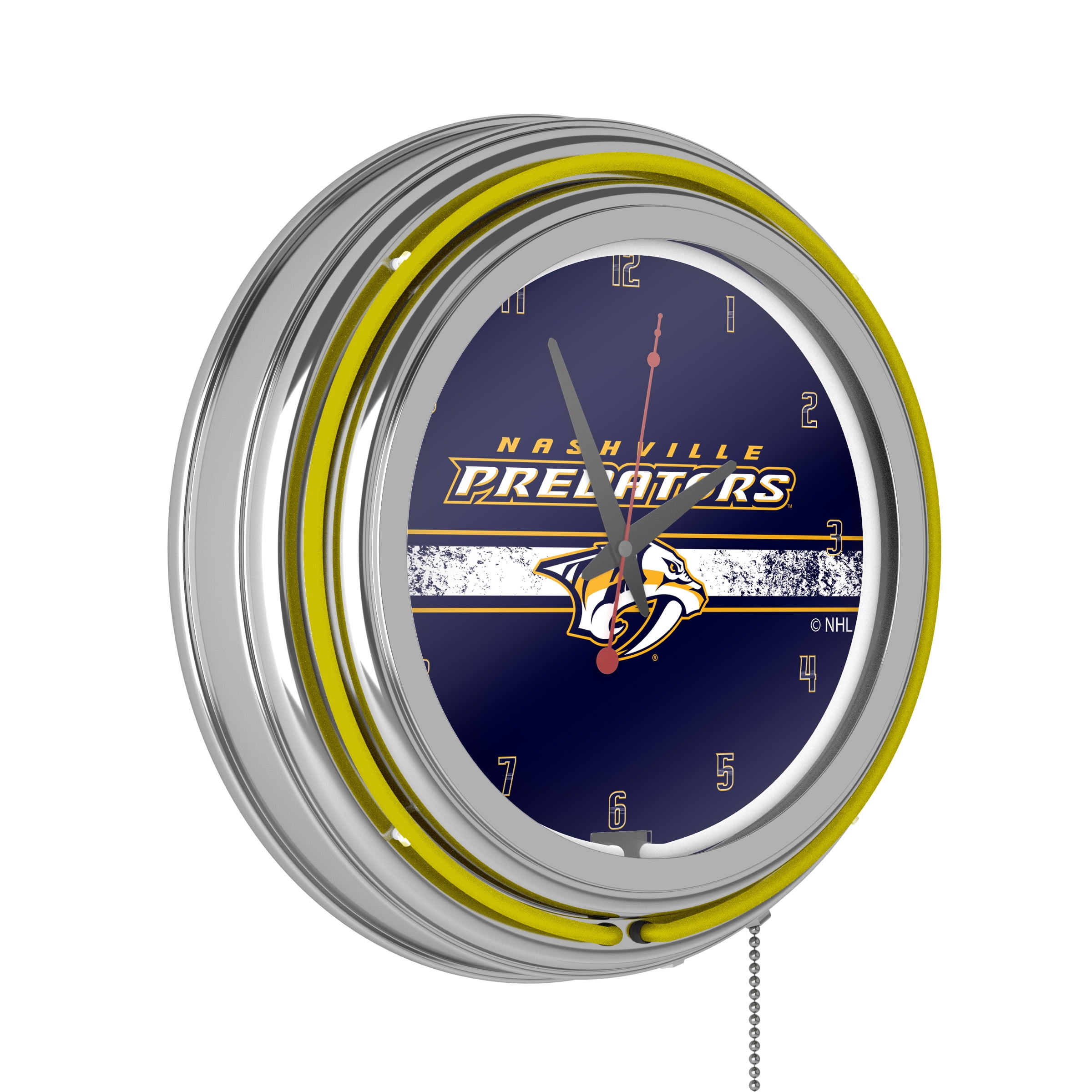 Nashville Predators Logo Retro Neon Analog Wall Clock with Pull Chain ...