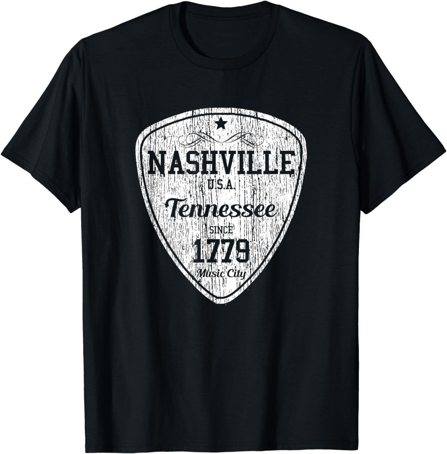 Nashville T-Shirt Country Music City Guitar Pick Tee Gift T-Shirt ...