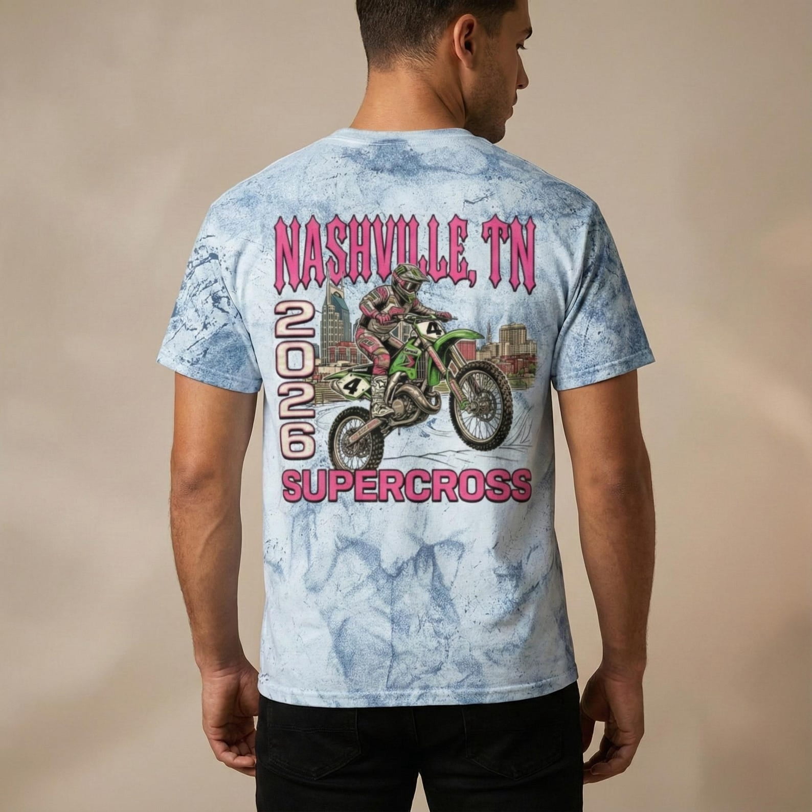 Nashville TN 2026 Super cross Dyed T-Shirt | Dirt.Bike Motocross Tee - Walmart.com
