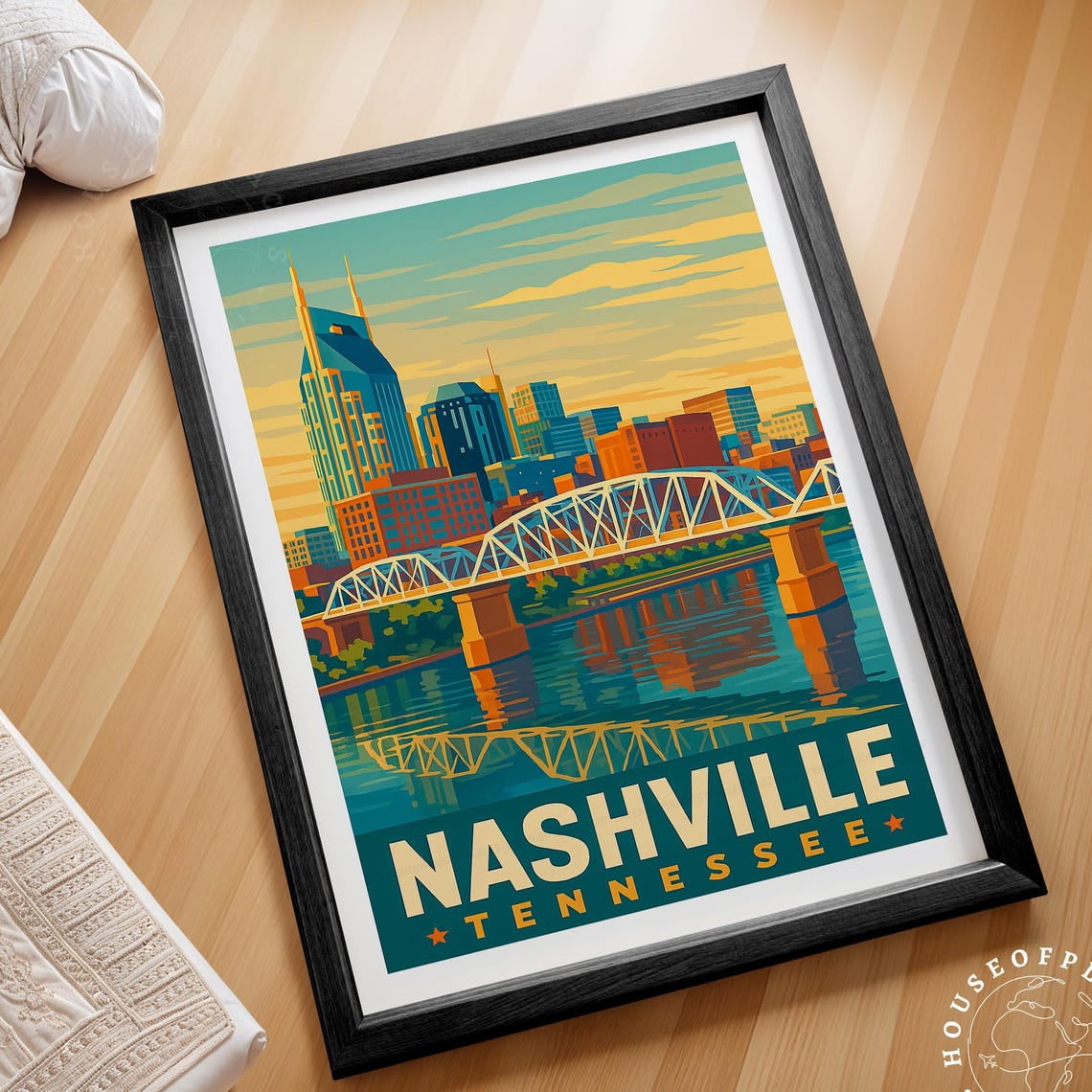 Nashville Tennessee Wall Art Print, Nashville Travel Poster, Tennessee ...