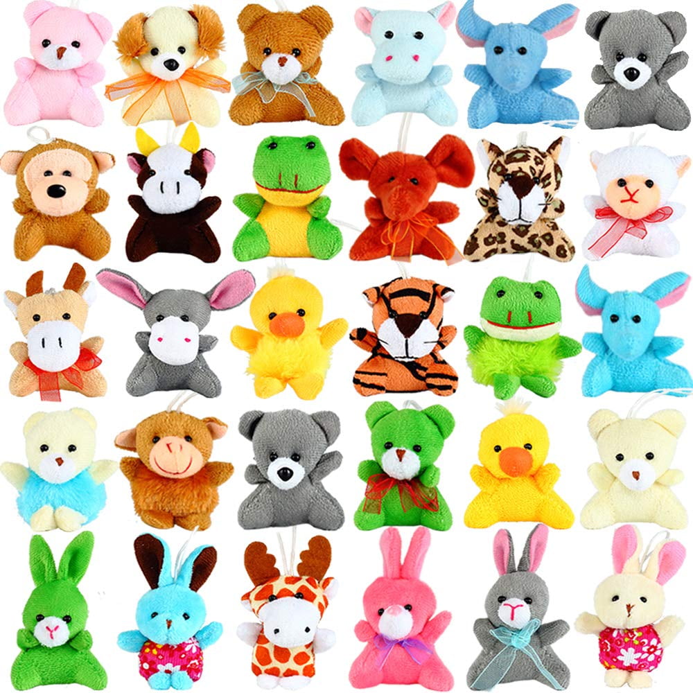Nasidear 32 Pack Mini Animal Plush Toy Party Favors,Small Plush Stuffed ...