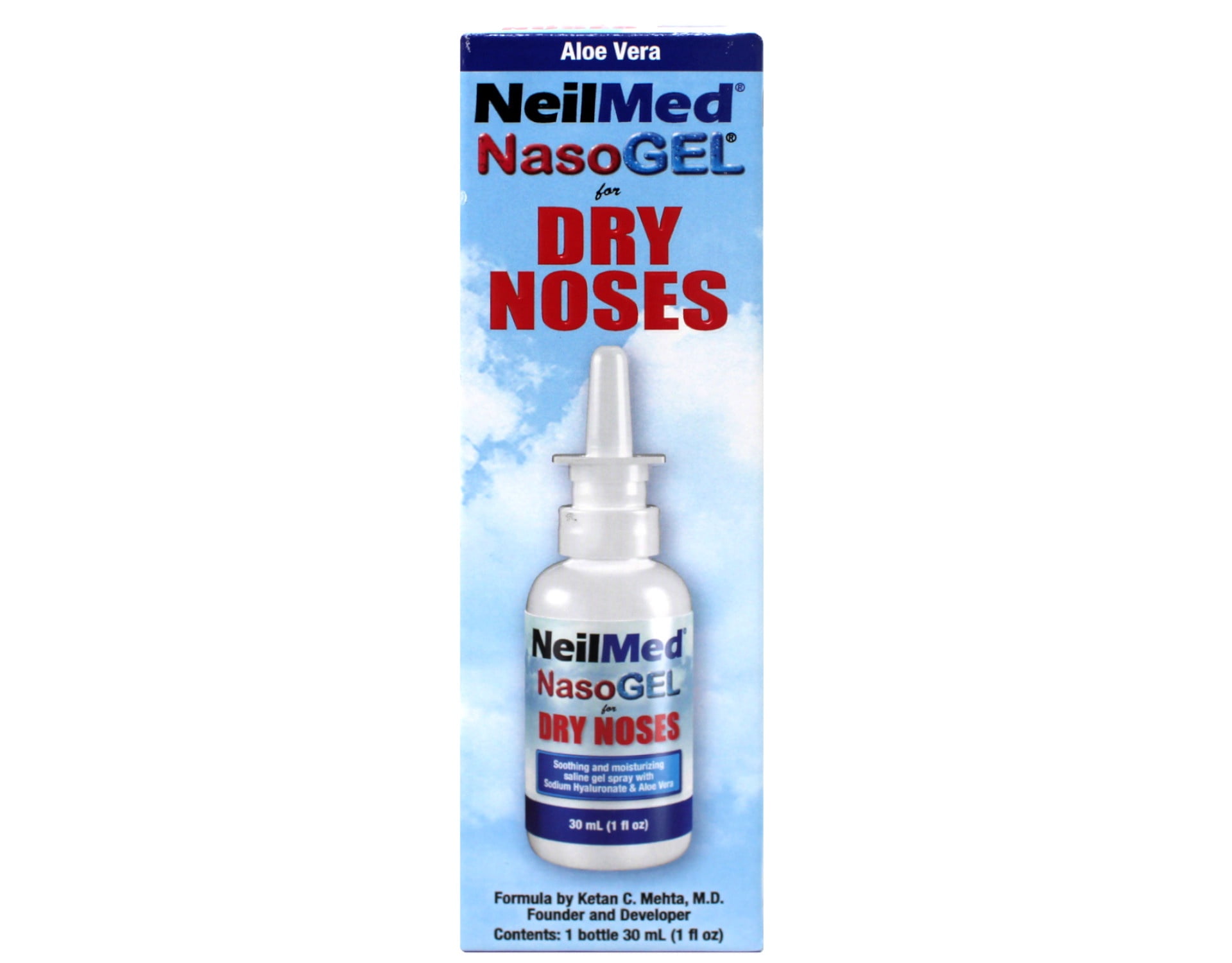 NasoGel Water Soluble Saline Nasal Gel Spray for Dry Noses by NeilMed ...