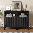 Nasonet Night Stand Set of 2, Fluted End Table Set of 2, Modern ...
