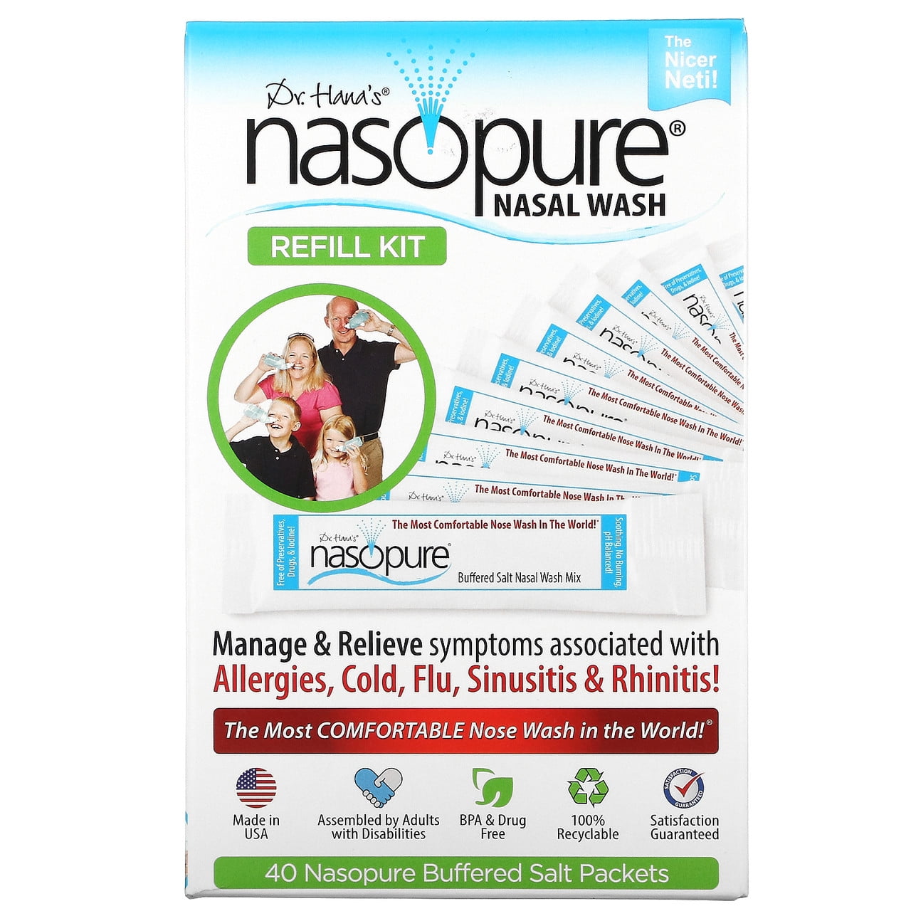 Dr. Hana's Nasopure Nasal Wash Refill Kit - 1 Each - 40 Ct - Walmart.com