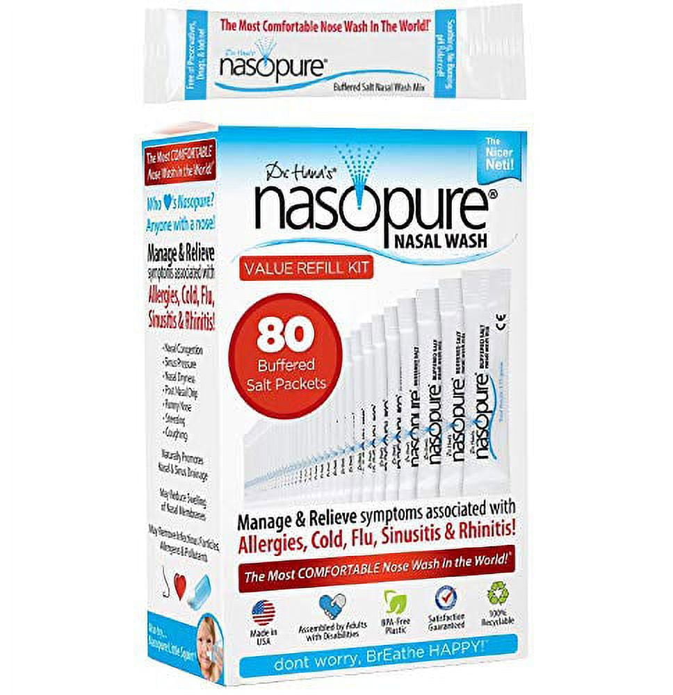 Nasopure Nasal Wash, Value Refill Kit, â€œThe Nicer Neti Potâ€ Sinus ...