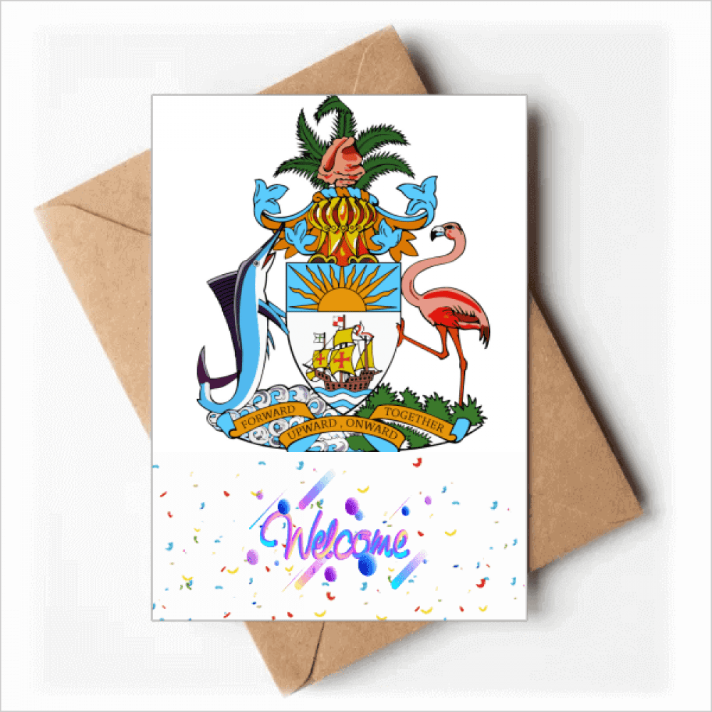 Nassau Bahamas National Emblem Welcome Back Greeting Cards Envelopes ...