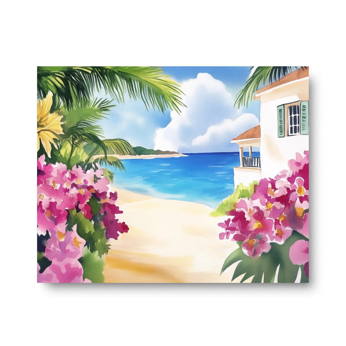 Nassau Bahamas Print, Caribbean Island Beach Art, Tropical Coastal ...