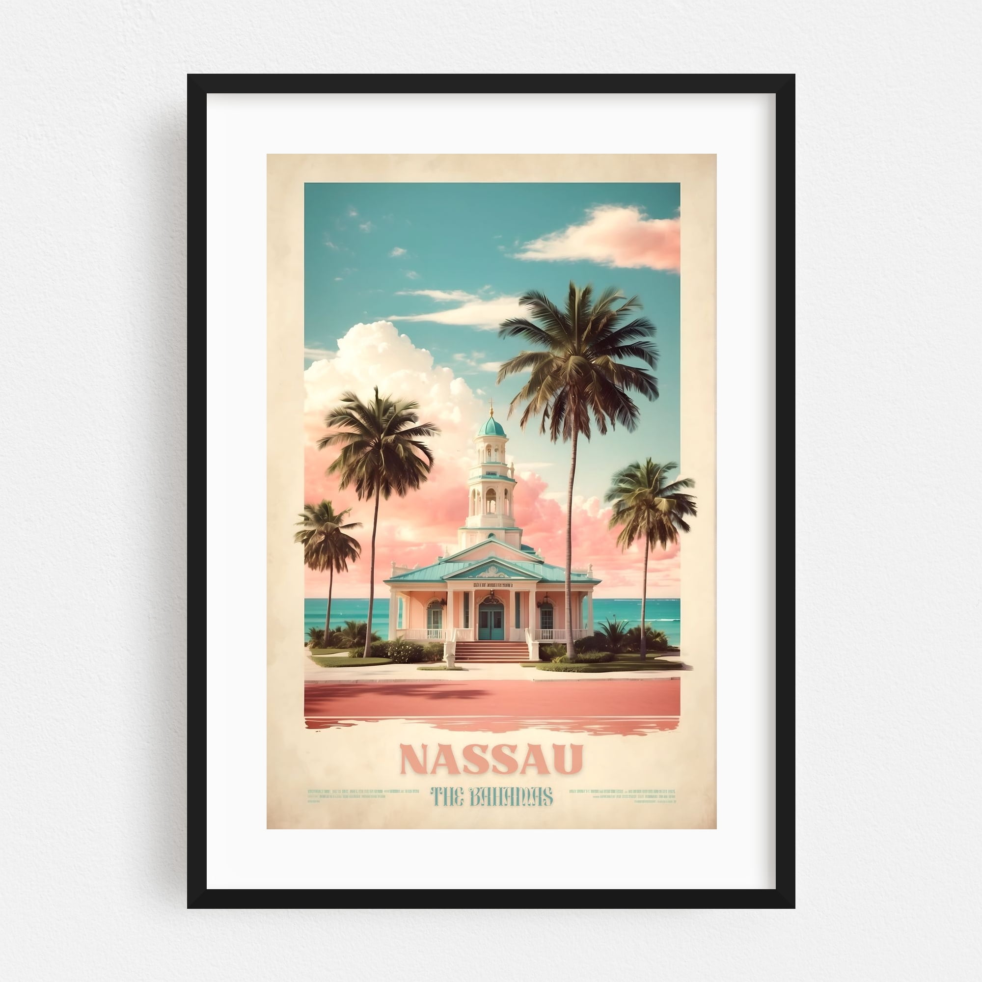 Nassau Vintage Travel Poster - Caribbean Charisma Rediscovered - Nassau ...