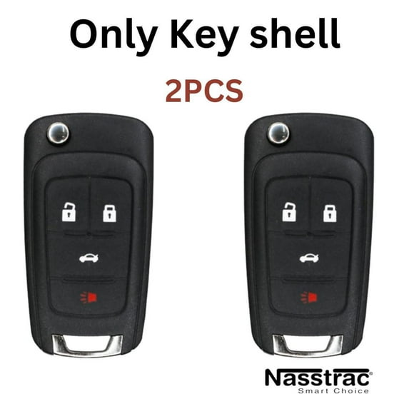 Nasstrac New Key Fob Compatible with 2010-2019 GM / 4-Button Flip Key ...