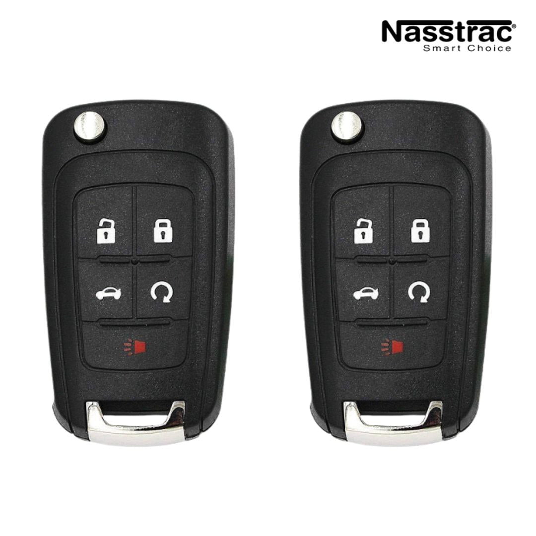 Nasstrac New Remote Flip Key Fob (SHELL) 2010-2020 GM 5 Button ...
