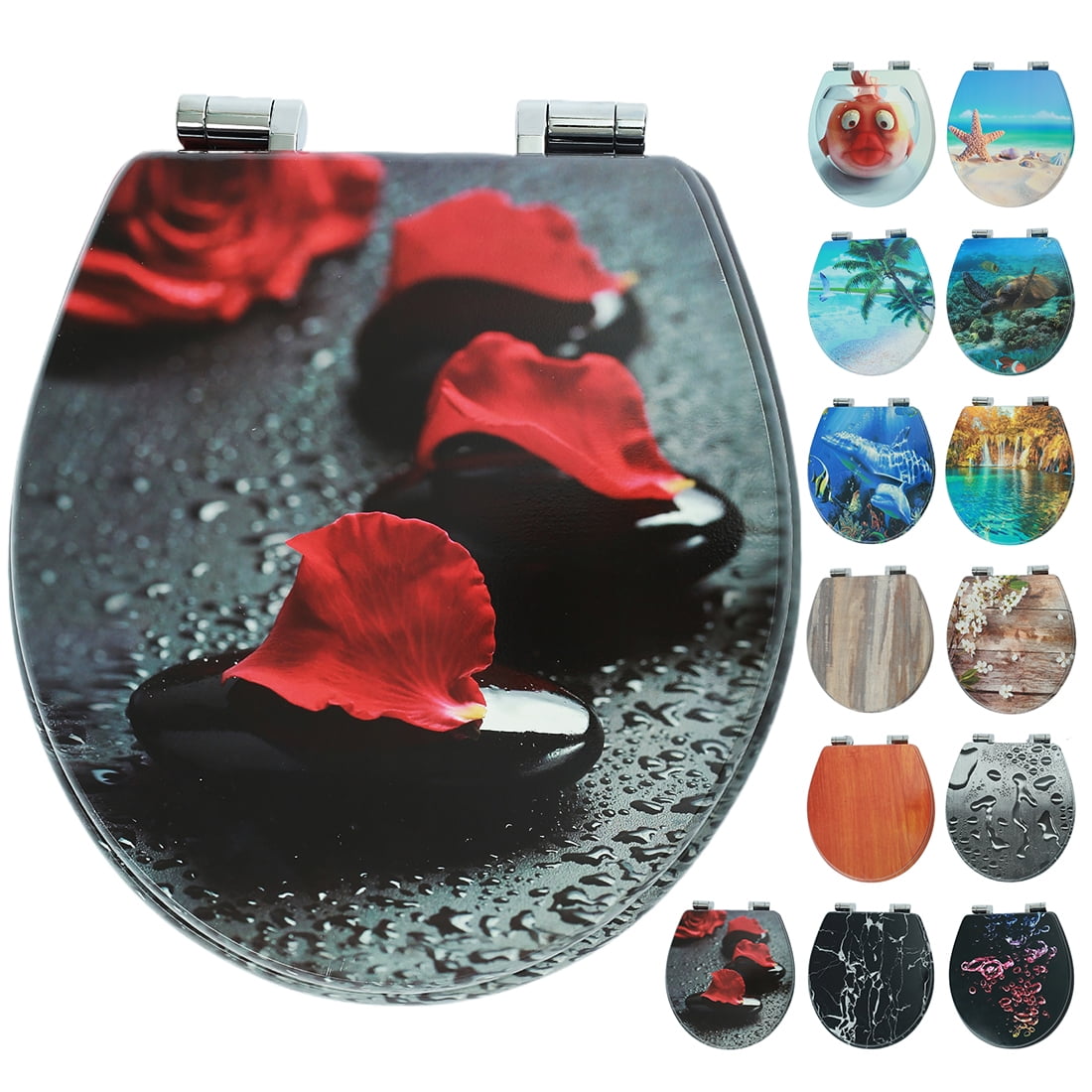 Nastarki Petal Round Wood Slow Close Toilet Seat - Walmart.com