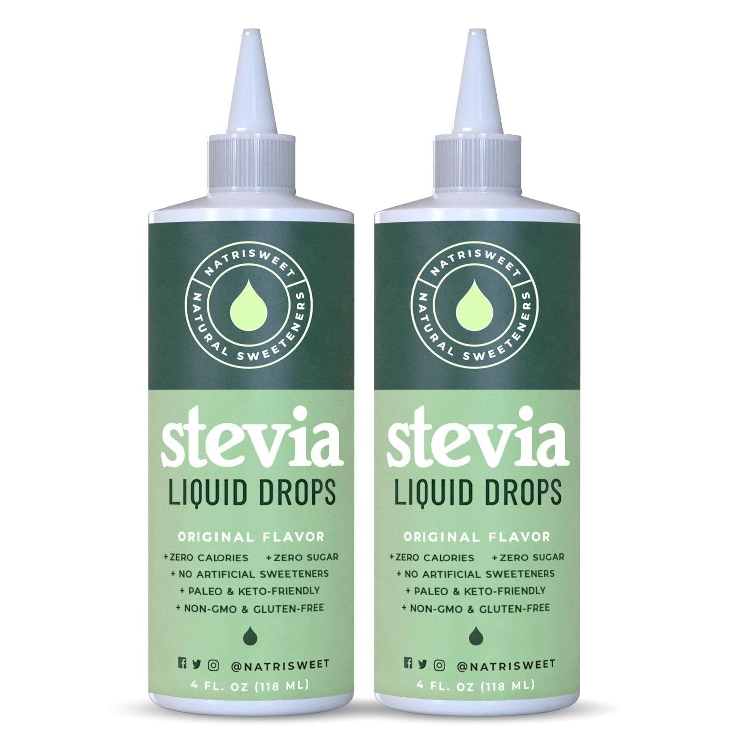 Nastrisweet Liquid Stevia Drops 4oz 2pack, Pure Stevia Liquid Sweetener ...