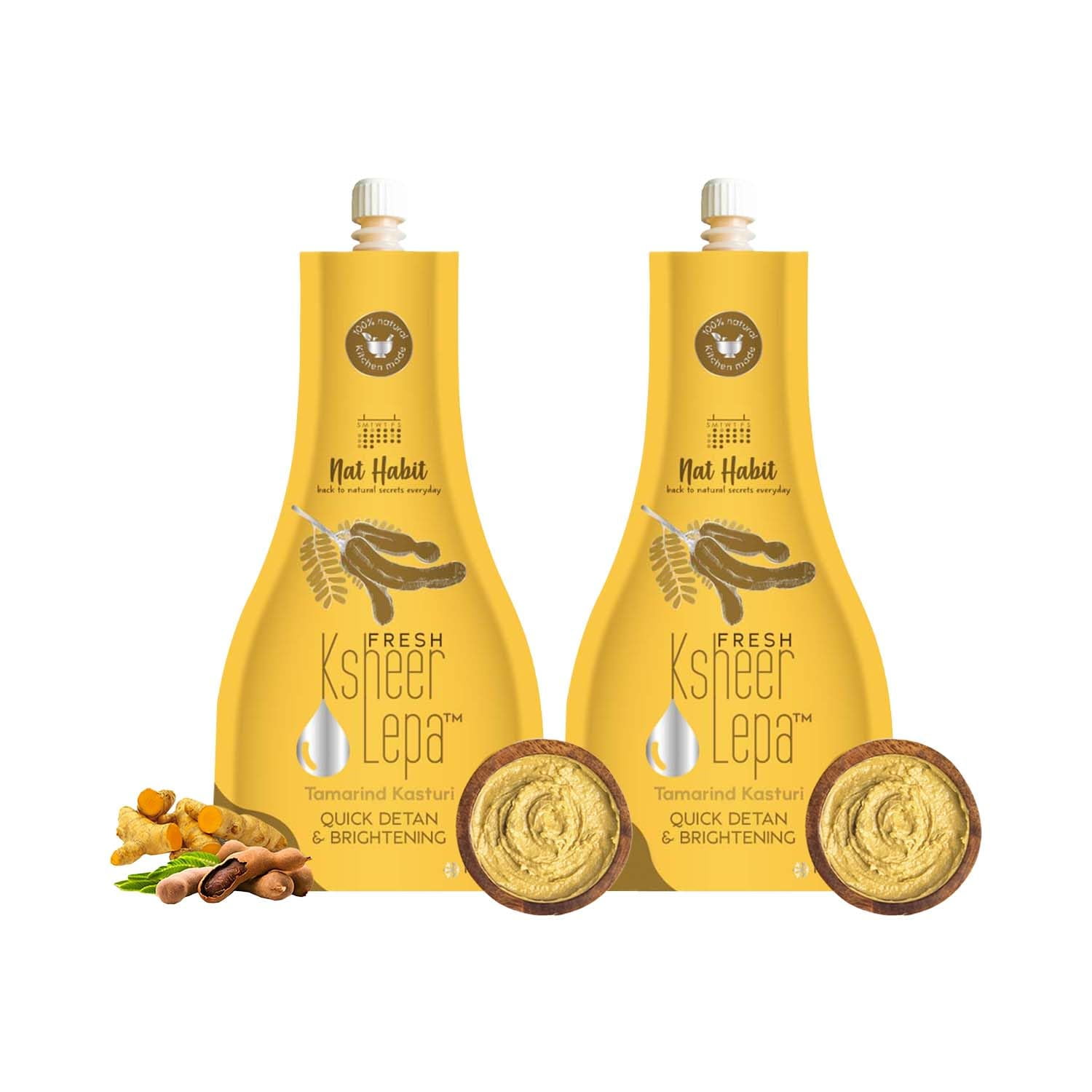 Nat Habit Fresh Tamarind Kasturi Ksheer Lepa Face Mask For Quick Detan ...