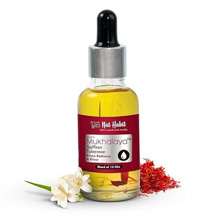 Nat Habit Saffron Tuberose Mukhalaya, Face Oil For Radiance & Glow 30ml ...