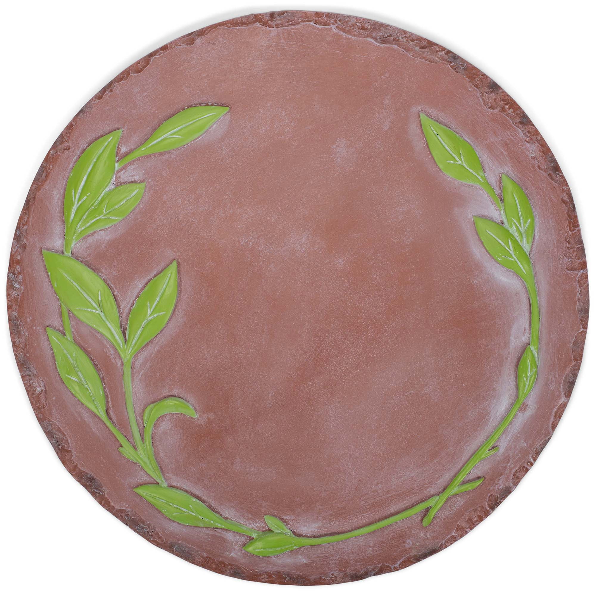 Nat & Jules Leaves Green 12 inch Resin Stone Decorative Stepping Stone ...