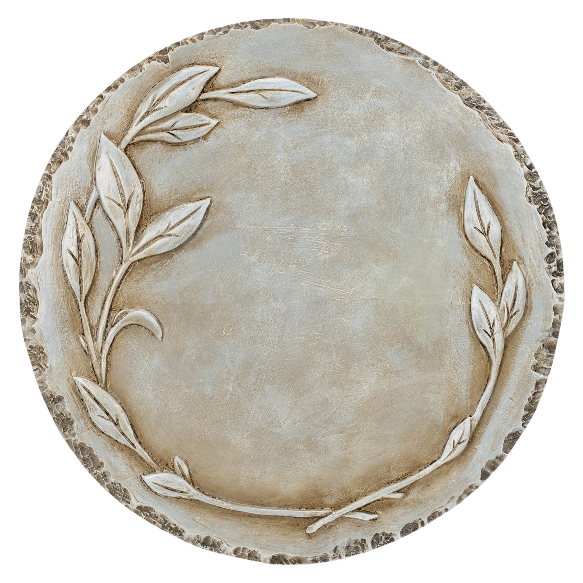 Nat & Jules Leaves Stone Grey 12 inch Resin Stone Decorative Stepping ...