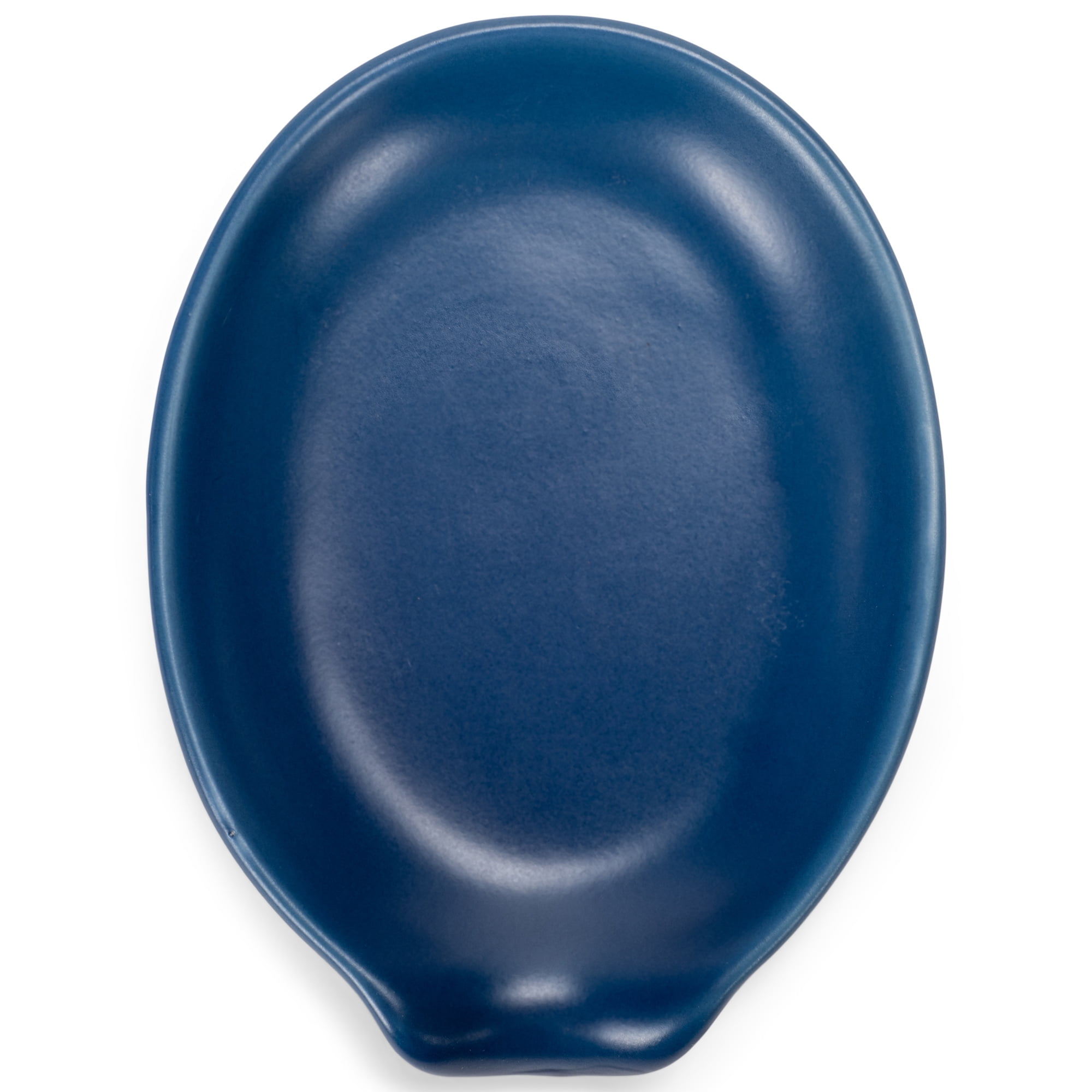 Nat & Jules Matte Navy Blue 6 x 4 Glossy Ceramic Oval Countertop Spoon ...