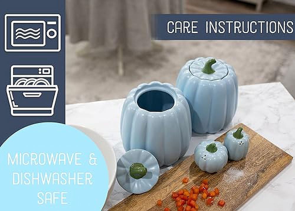 Nat & Jules Pumpkin Shaped 6 x 6 Inch Ceramic Storage Canisters ...