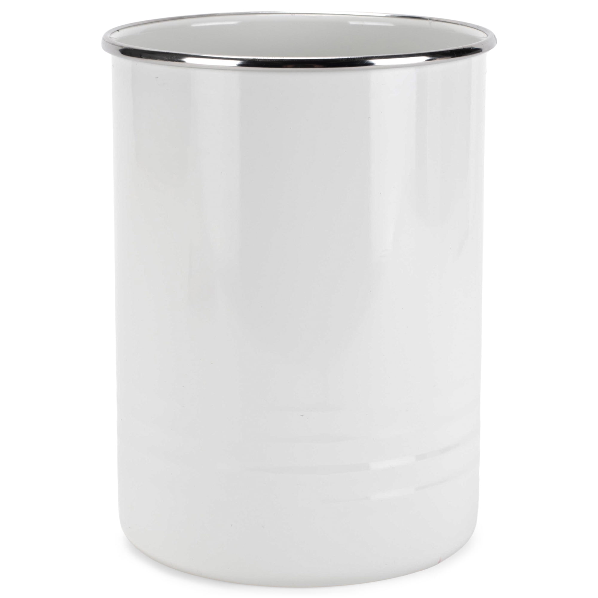 Nat & Jules White 6.75 x 5 Iron Metal Kitchen Utensil Crock Container ...