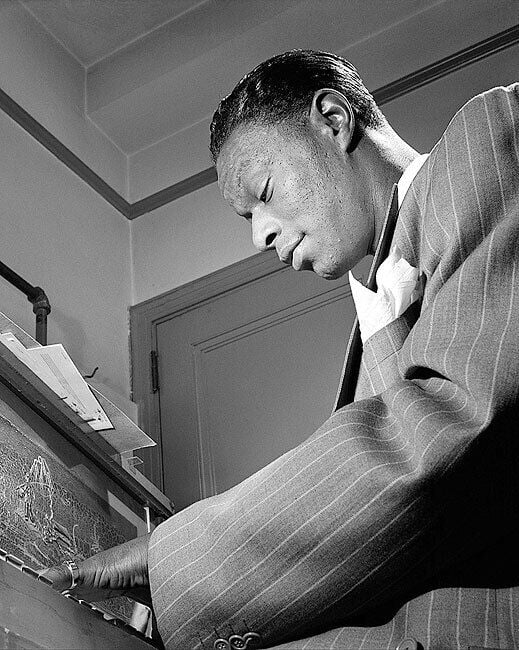 Nat King Cole Portrait With Piano Style - A - 12x18 Inch Laminated ...