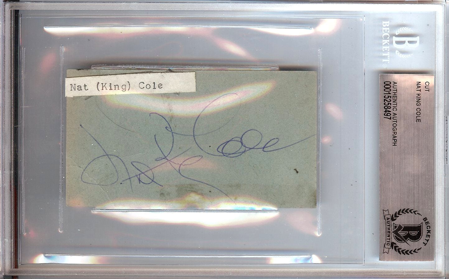 Nat King Cole Signed Autographed Small Cut Legendary Singer BAS ...