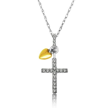 Natalia Drake 10K Yellow Gold and Silver Diamond Heart Necklace for ...