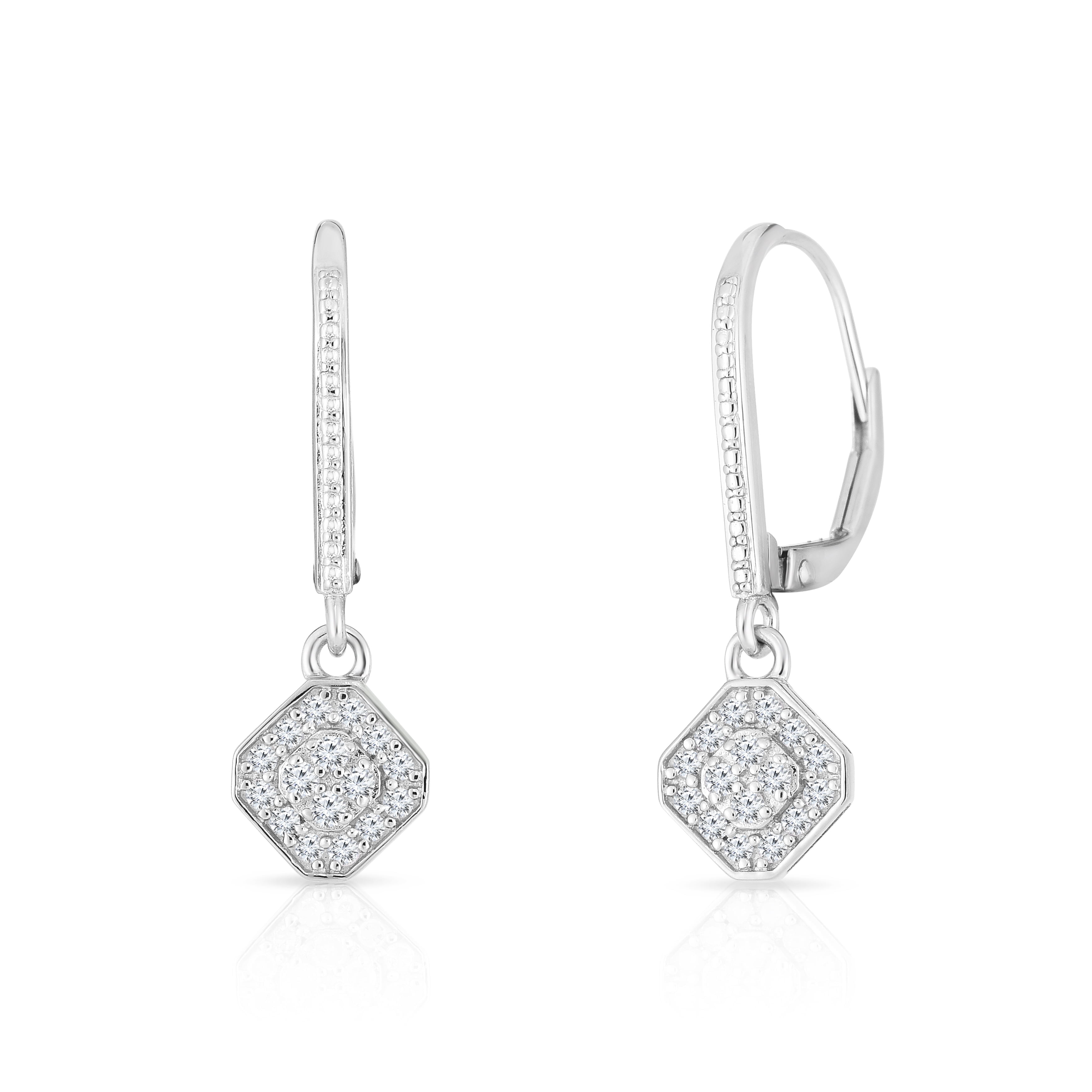 Natalia Drake Drop Dangle Leverback Diamond Earrings 1/4 ct. t.w. 925 ...