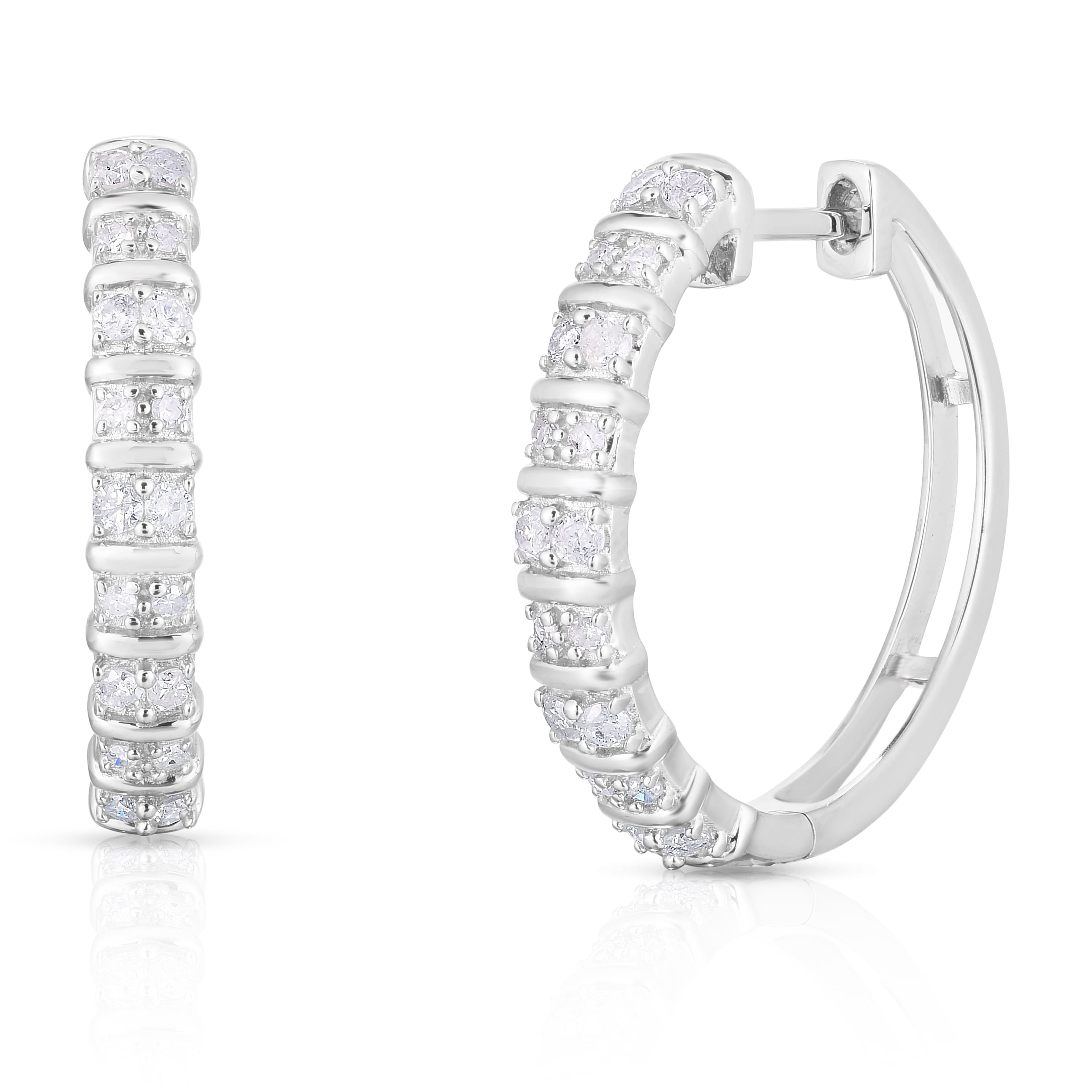 Natalia Drake Horizontal Bar 1/2 Cttw Diamond Hoop Earrings for Women ...
