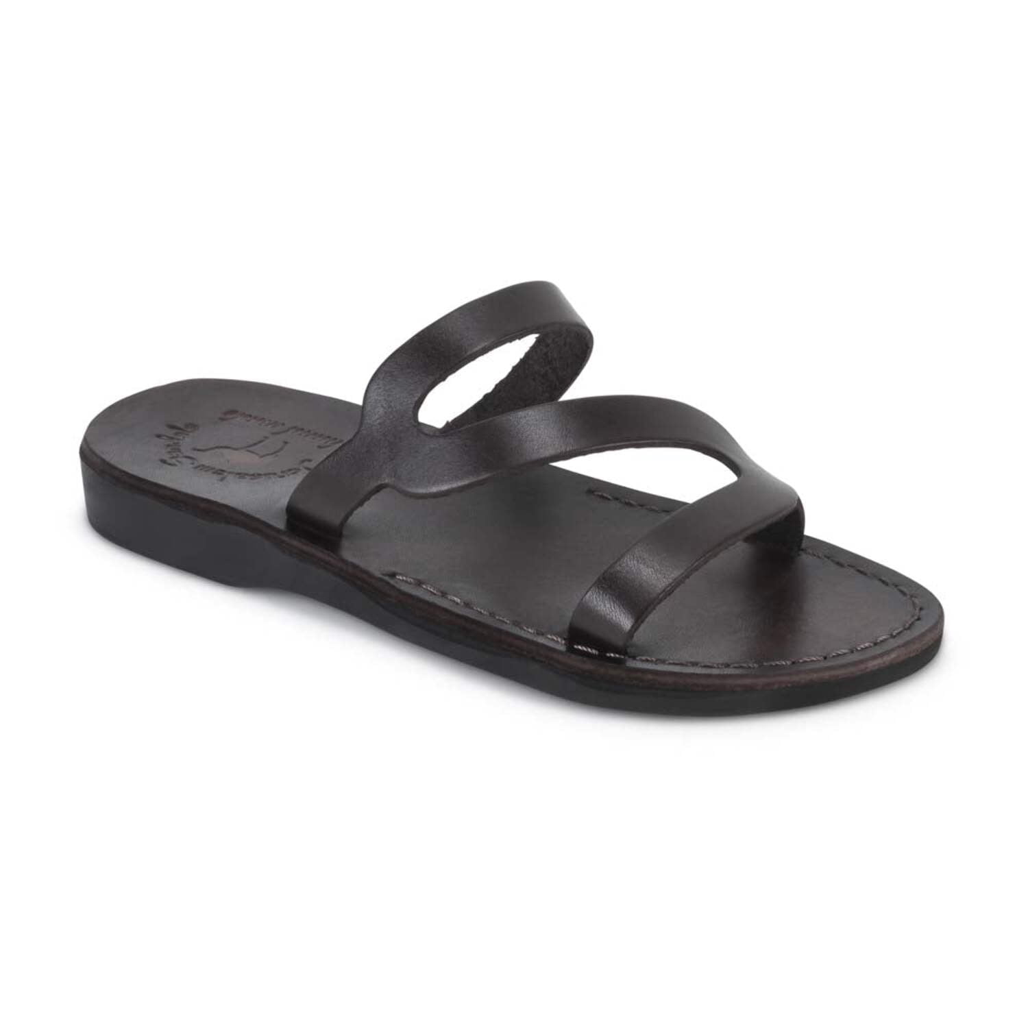 Natalie - Leather Slide On Sandal | Brown - Walmart.com