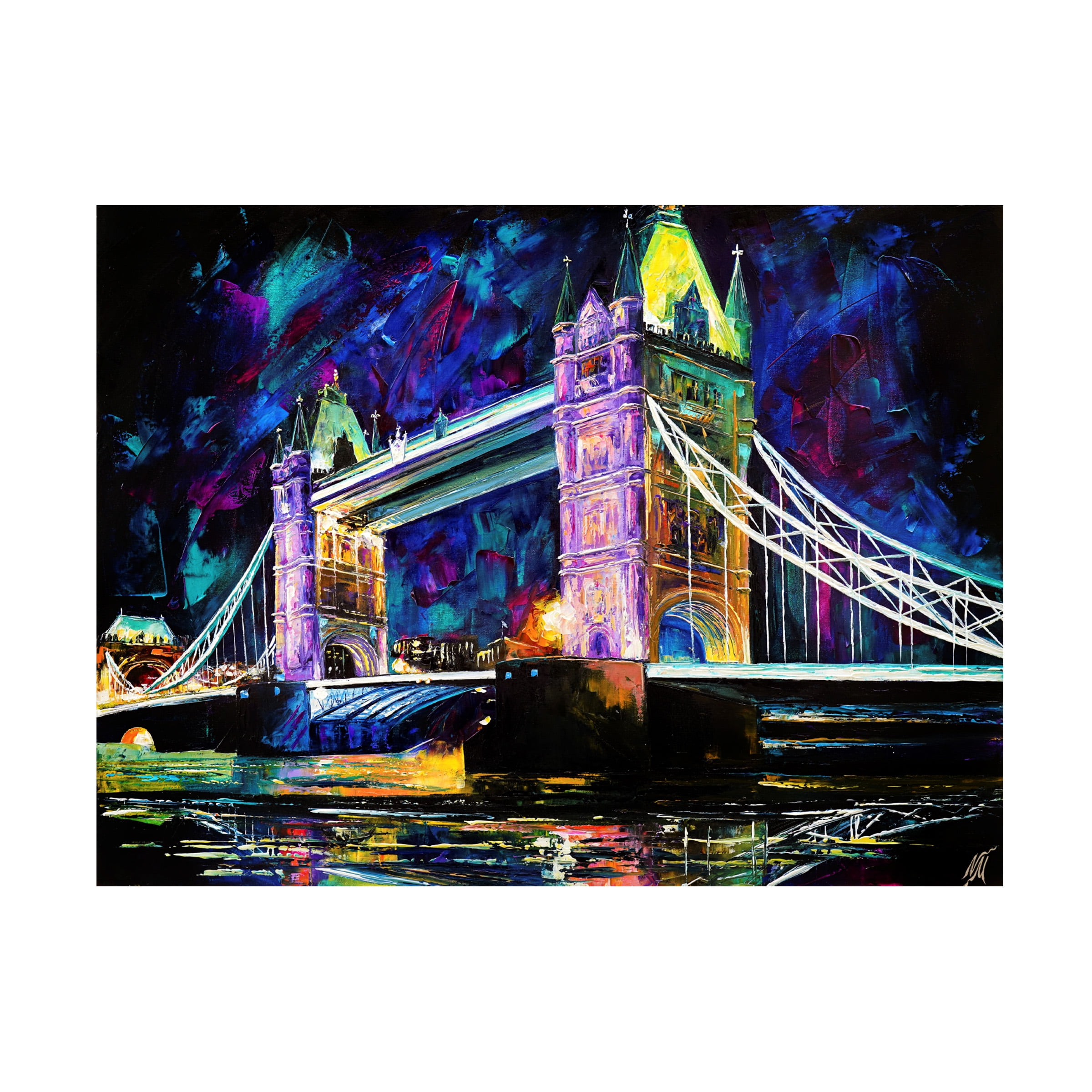 Free Shipping! Trademark Fine Art London Tower Bridge at Night Canvas ...