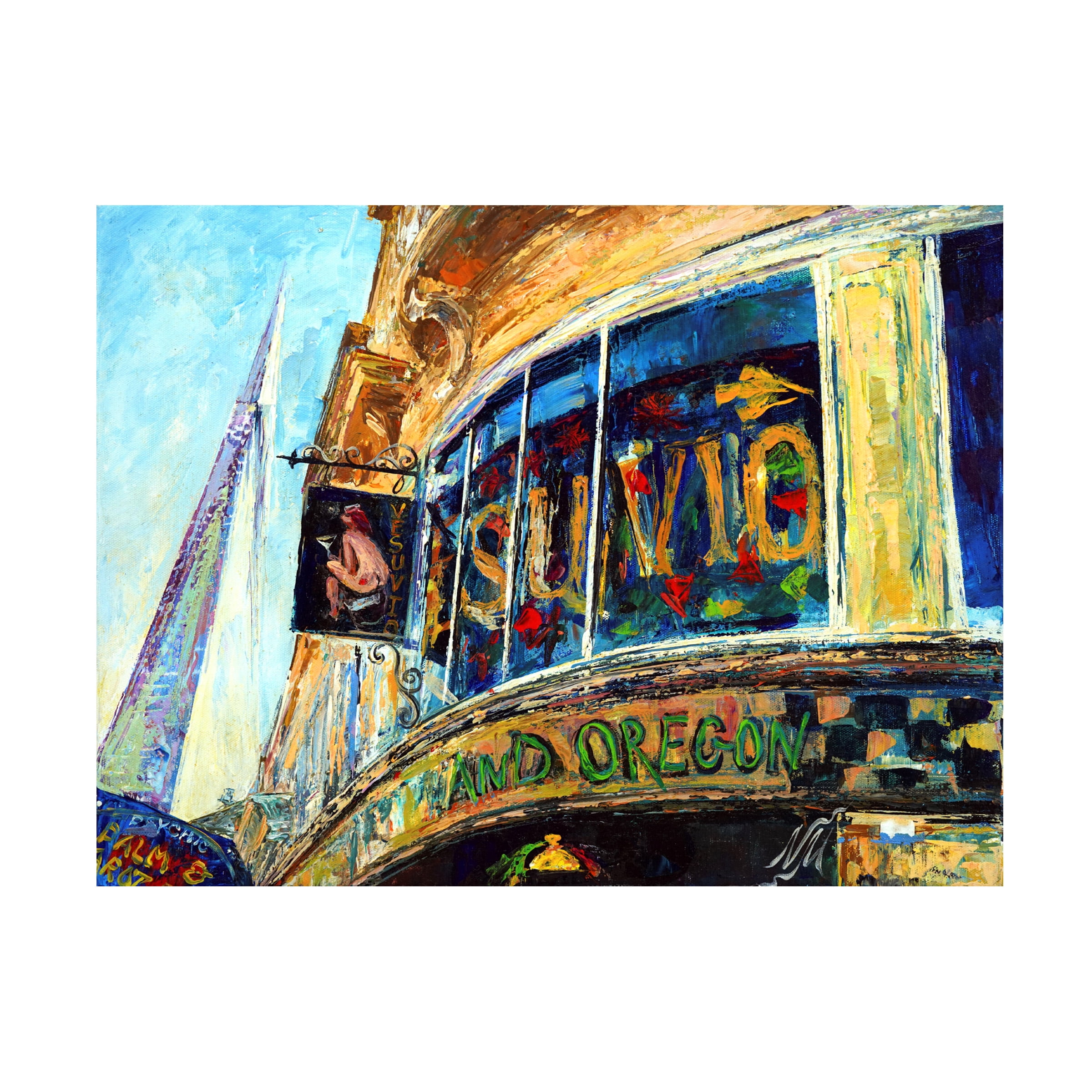 Vesuvio Canvas Art - Modern Cityscape Painting - Walmart.com