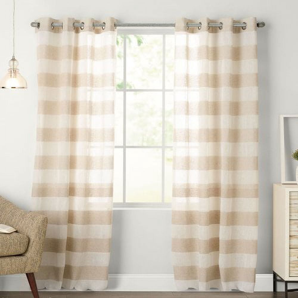 Natco Home Arlen Striped Grommet Single Curtain Panel - Walmart.com
