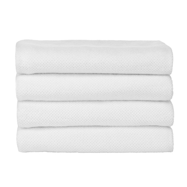Nate Home by Nate Berkus Cotton Textured Weave Bath Towels - 4 Pk, Snow ...