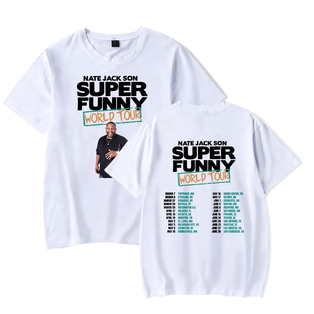 Nate Jackson Super Funny World Tour 2025 T-Shirt Unisex Short Sleeve ...