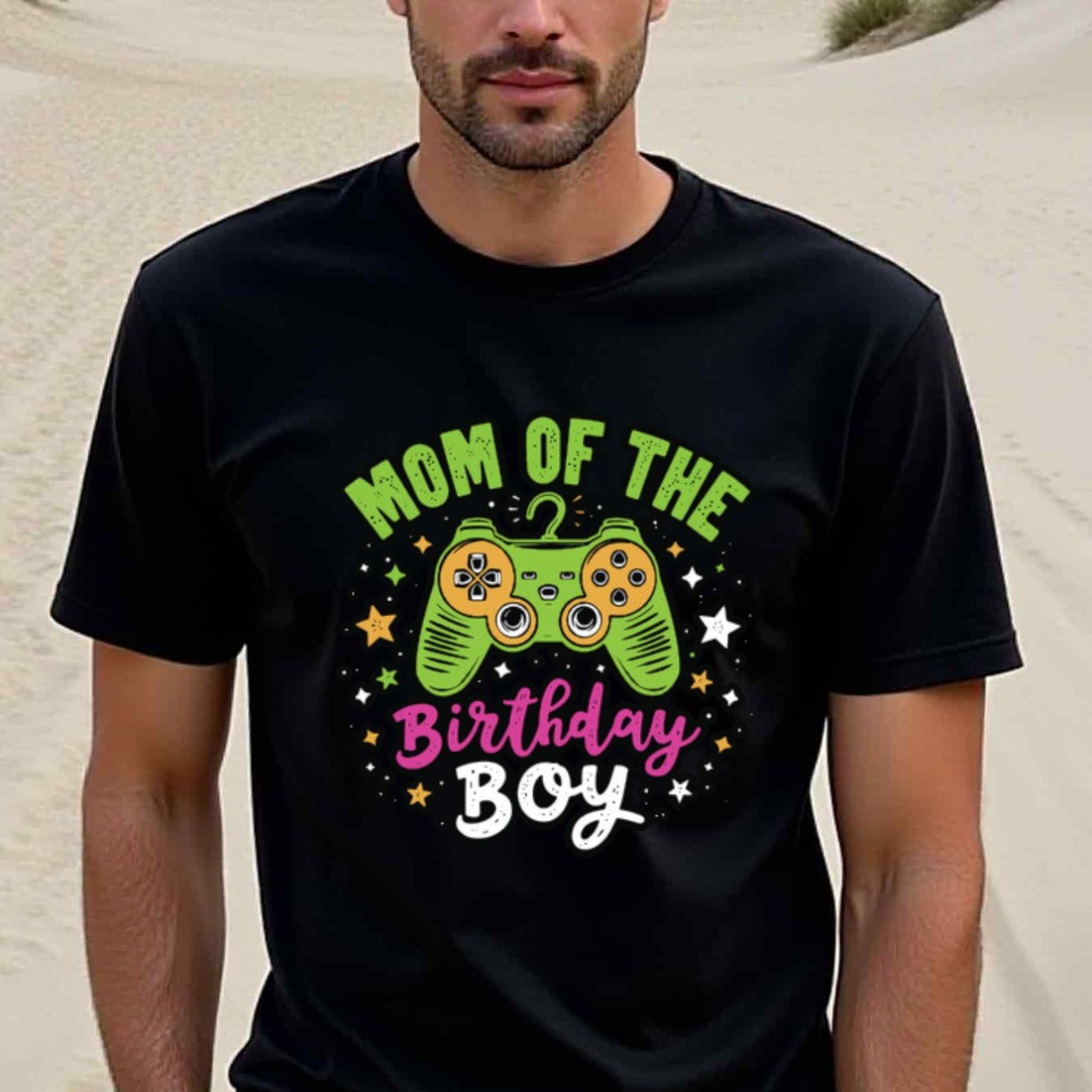 Natee Local Warehouse Mom of the Birthday Boy Gamer T-Shirt, Cotton ...
