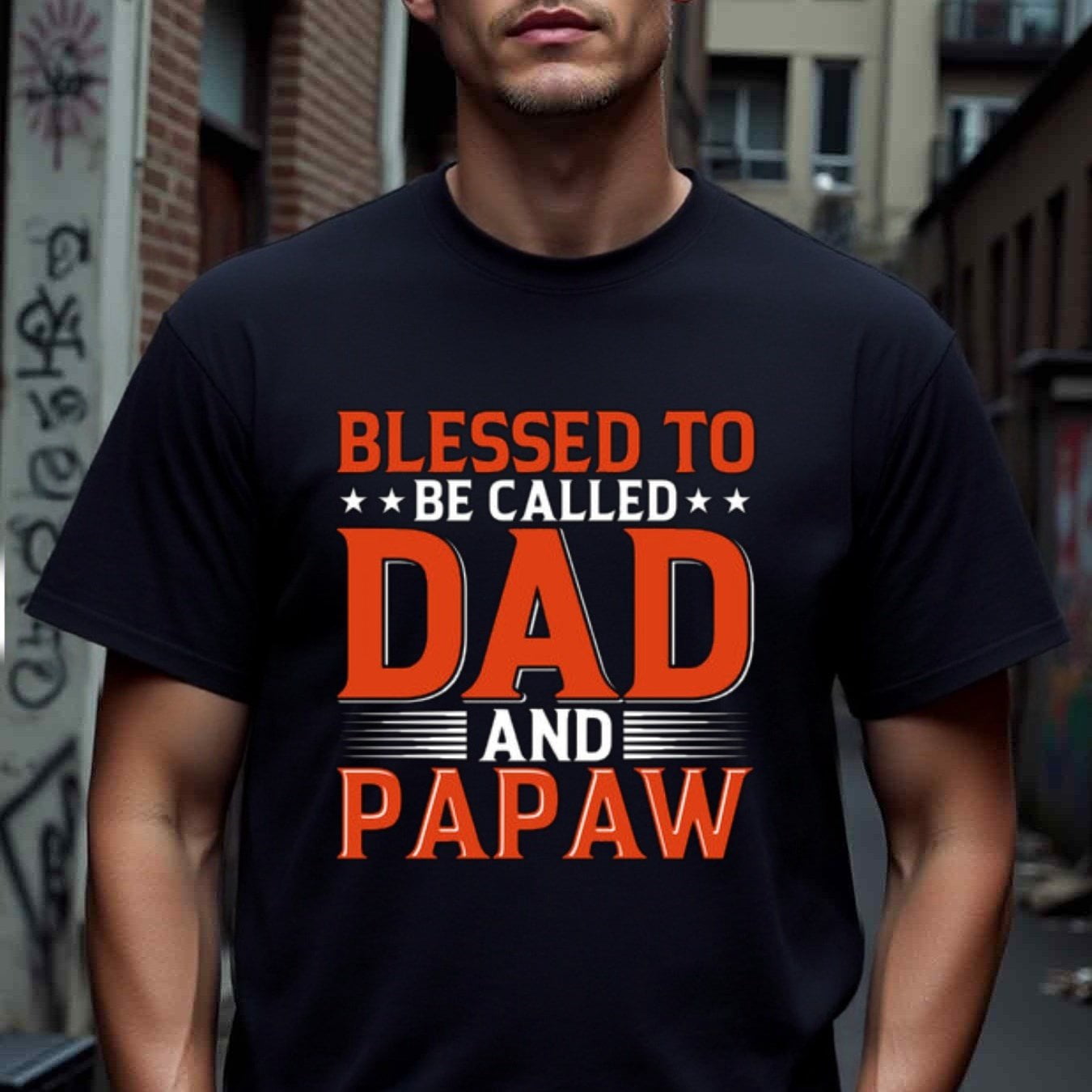 Natee Men's Blessed to Be Called Dad & Papaw Graphic T-Shirt - 100% ...