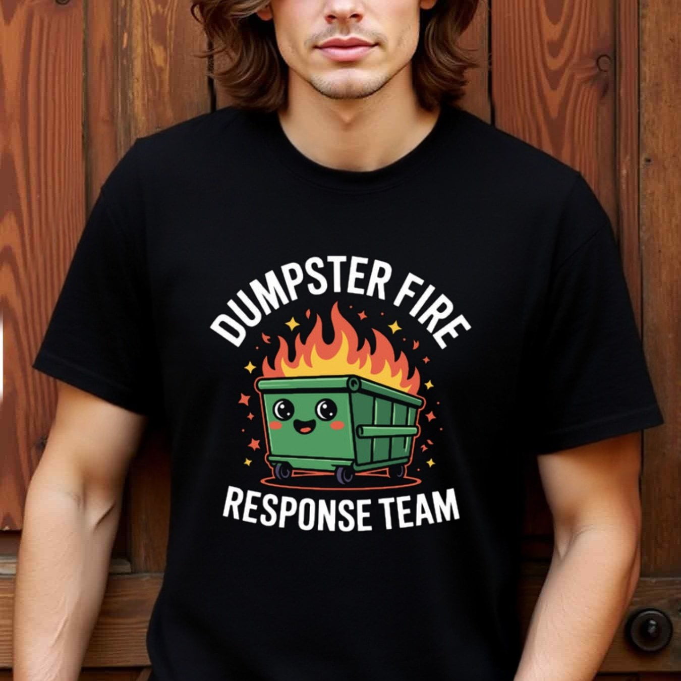 Natee Men's Funny Dumpster Fire Response Team Graphic Thirt - 100% ...