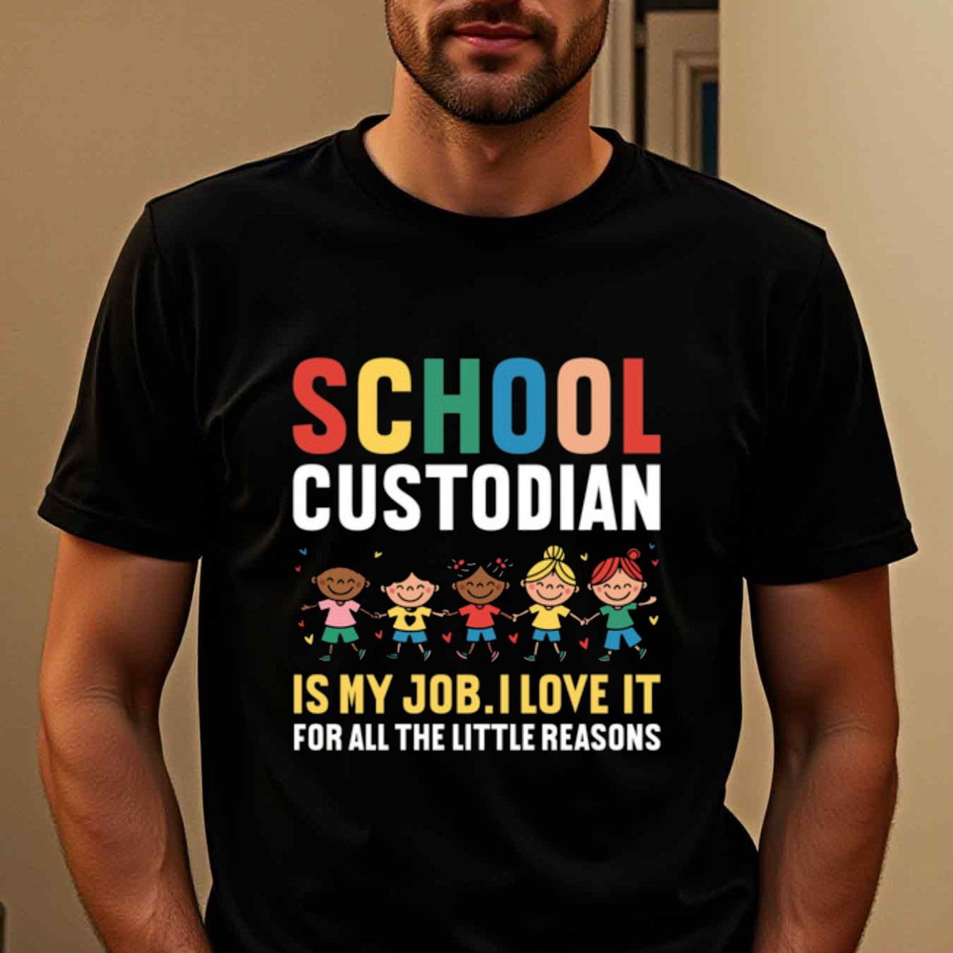 Natee Men's Funny School Custodian Graphic T-Shirt - "Is My Job I Love ...