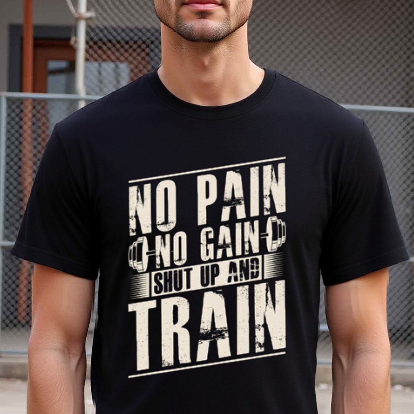 Natee Men's Heavyweight 180gsm 100% Cotton Gym T-Shirt - No Pain No ...