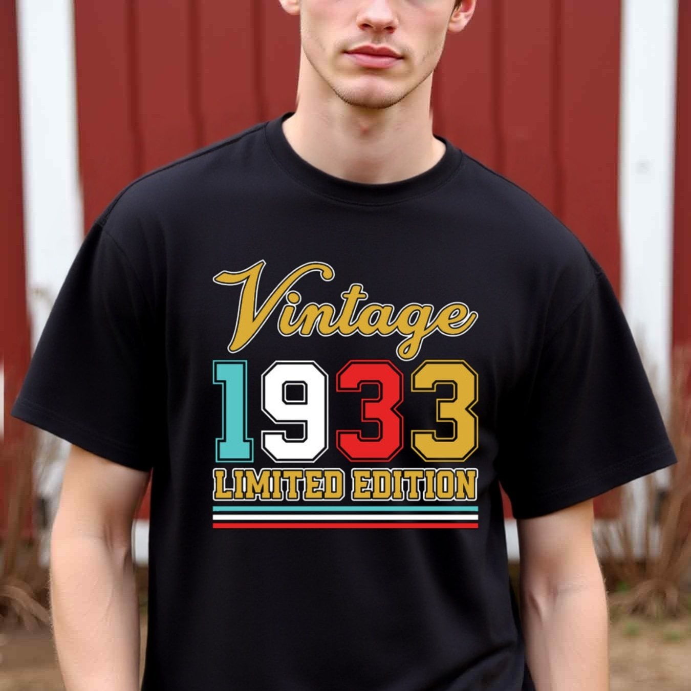 Natee Men's Vintage 1933 Limited Edition Retro Graphic Thirt - 100% ...