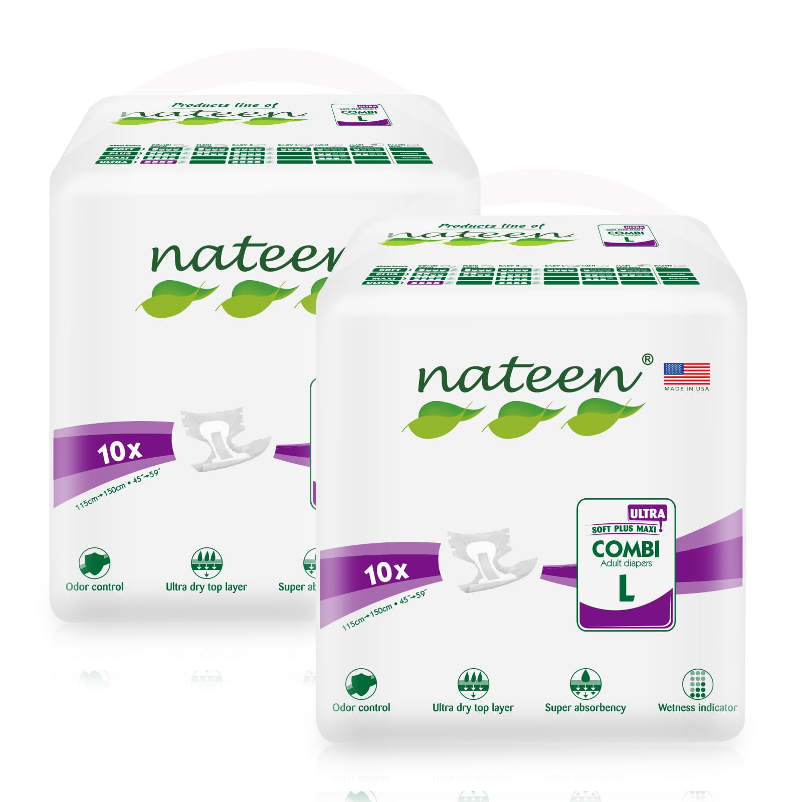 Nateen Combi Ultra Adult Diapers,Unisex Disposable Incontinence Briefs ...