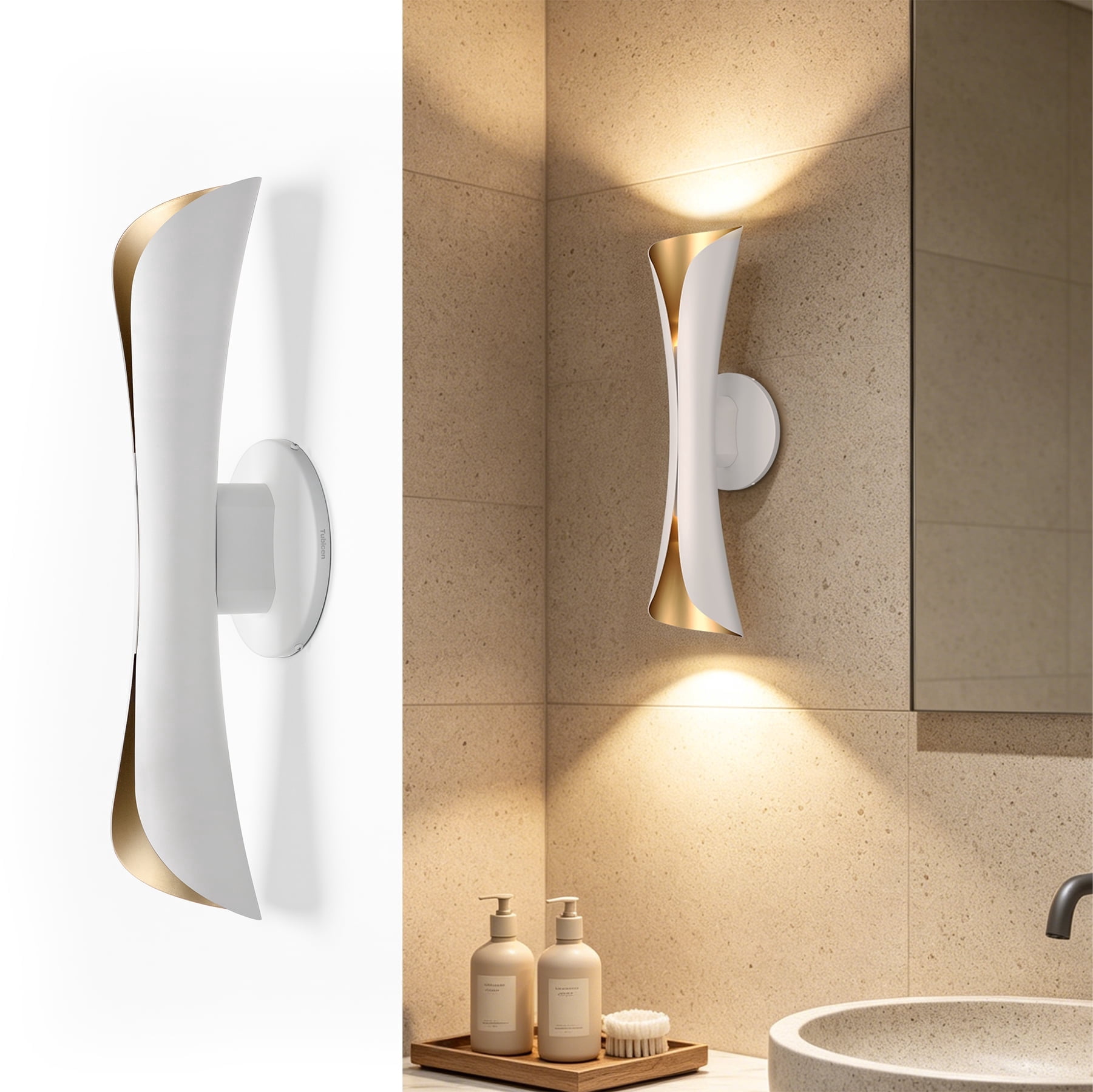 Natfurhome LED Wall Sconce, 6W Dimmable Up & Down Wall Light, 3000K ...
