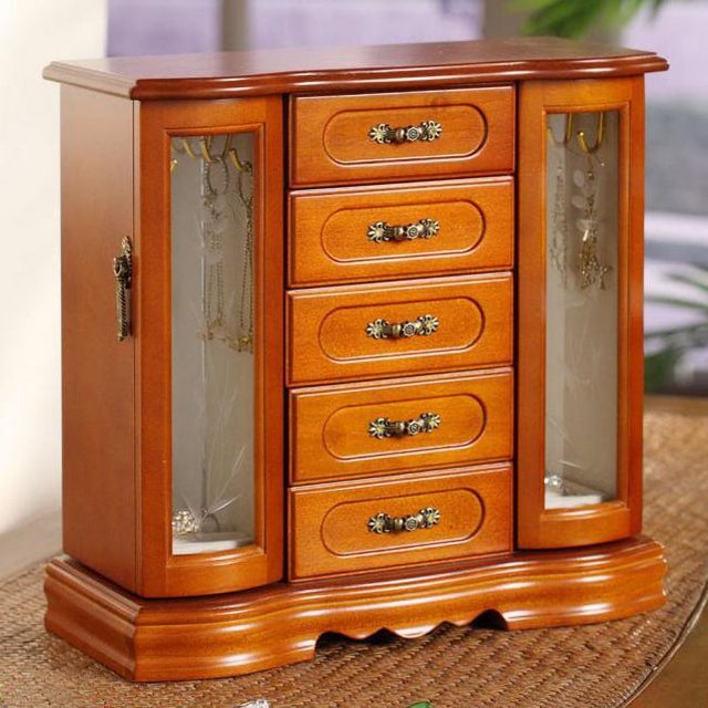 Nathan Direct London Collection Brown 2-door Jewelry Box - Walmart.com