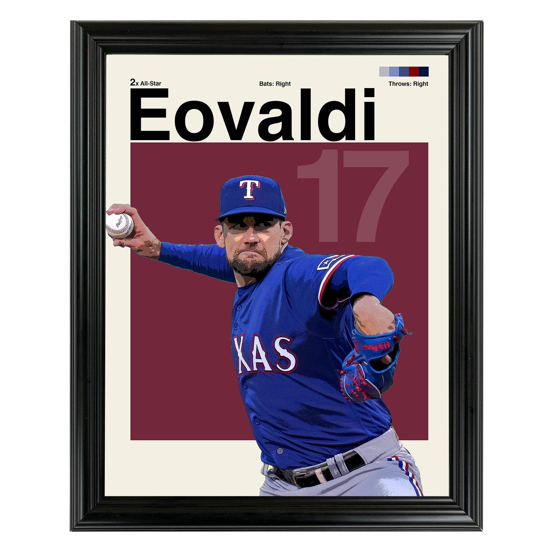 Nathan Eovaldi Framed Sports Art Photo by Thomas Maxwell - Walmart.com