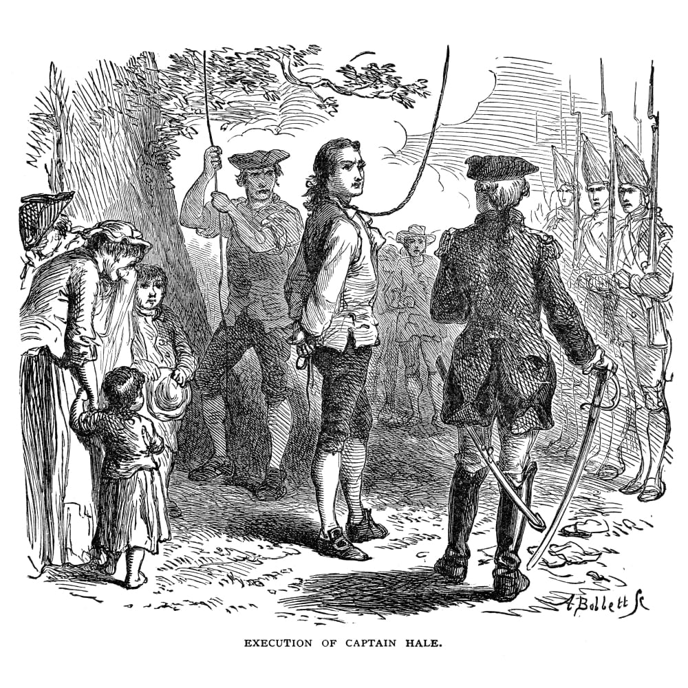 Nathan Hale. Namerican Revolutionary Hero. The Hanging Of Nathan Hale ...