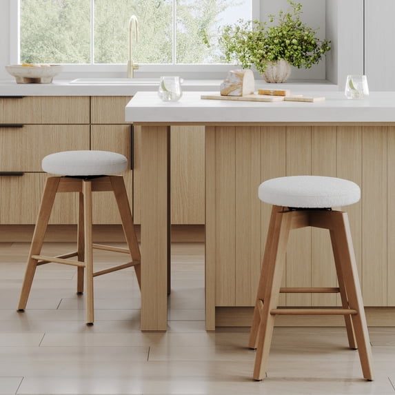 Nathan James Amalia Bohemian Swivel Bar Stool, Backless Counter Height ...