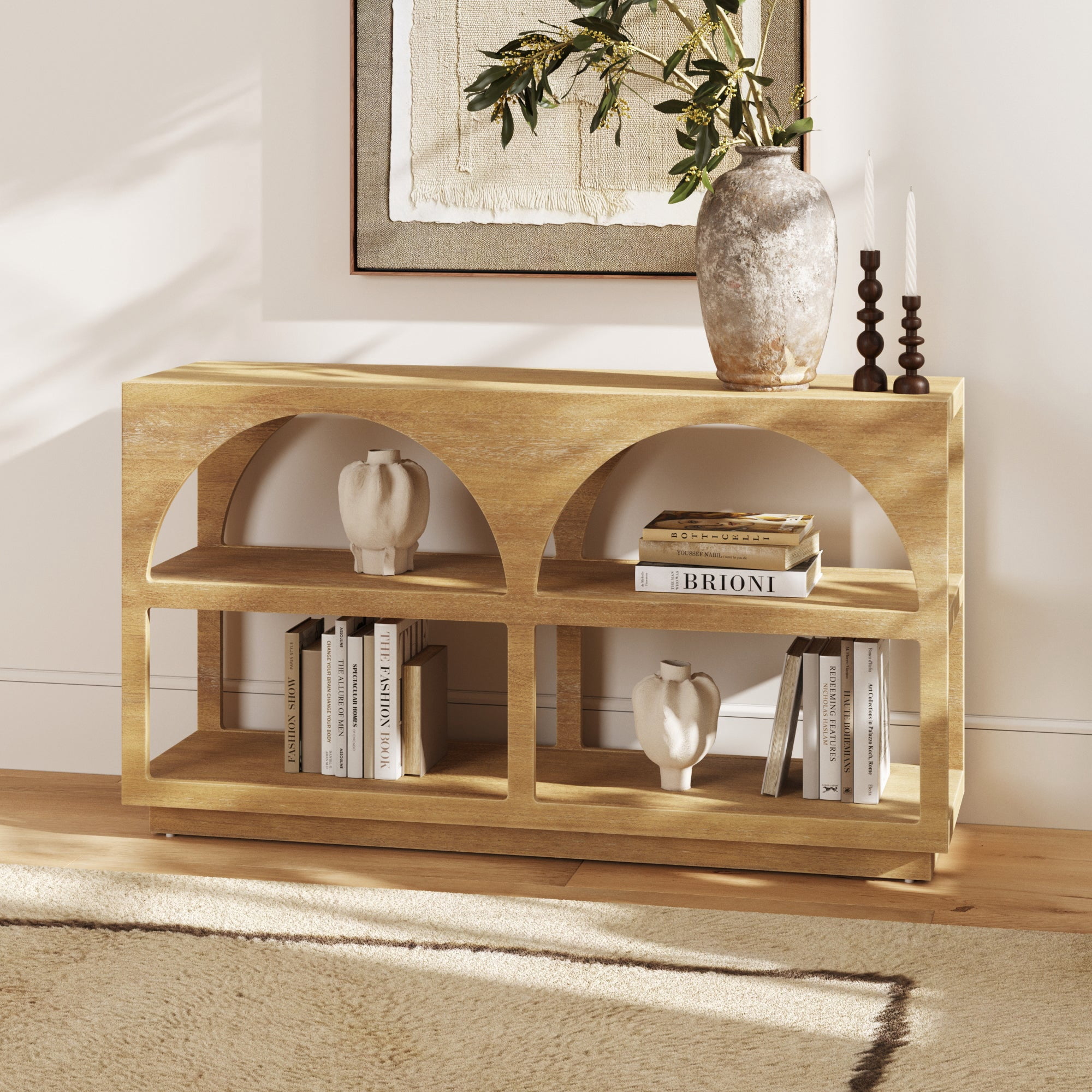 Nathan James Ford Organic Modern Console Table or Arched Storage ...